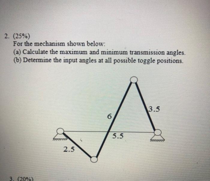 Solved 2. (25%) For the mechanism shown below: (a) Calculate | Chegg.com
