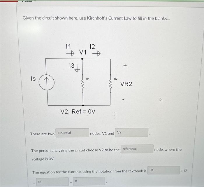 Solved Given the circuit shown here, use Kirchhotf's Current | Chegg.com
