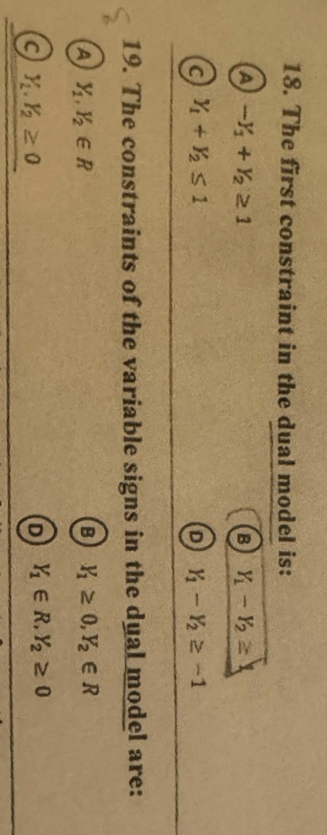 Solved The first constraint in the dual model | Chegg.com