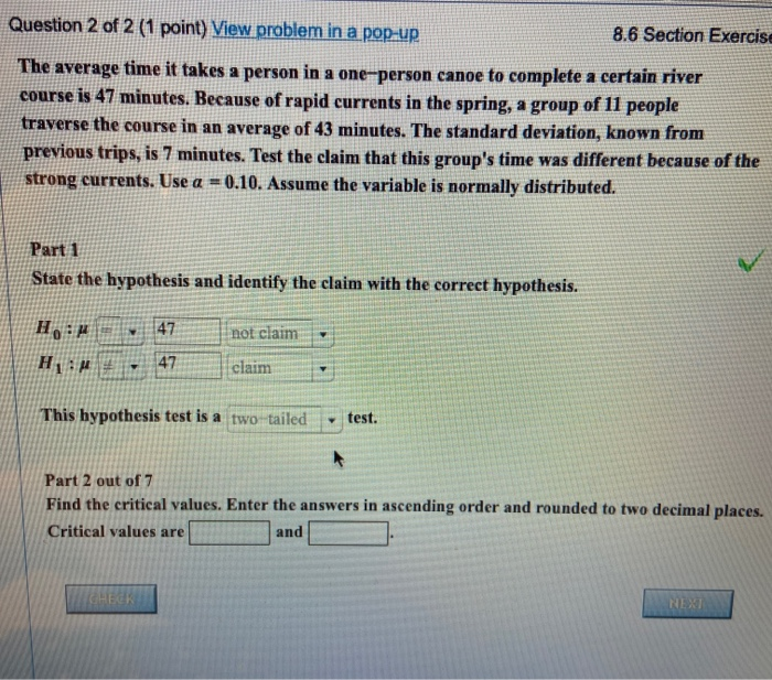 Solved Question 2 of 2 (1 point) View problem in a pop-up | Chegg.com
