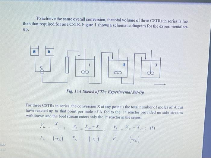 Reactions carried out in a CSTR eventually reach | Chegg.com