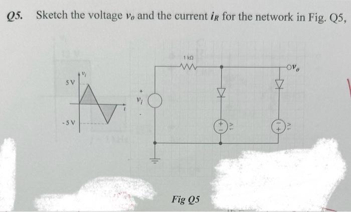 Solved Q5. Sketch the voltage vo and the current iR for the | Chegg.com
