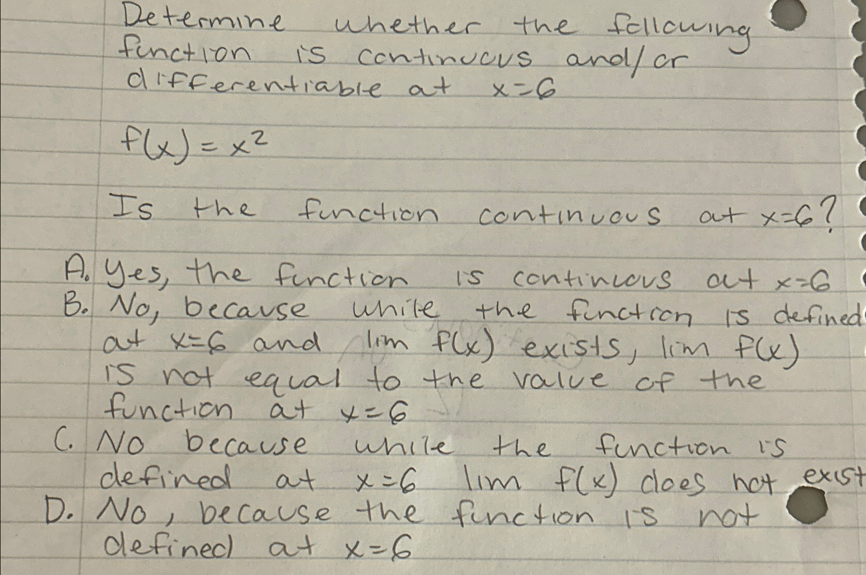 Solved Determine whether the following function is | Chegg.com