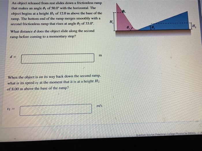 Solved An Object Released From Rest Slides Down A 0776