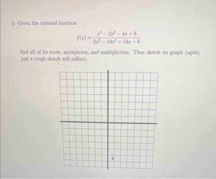 Solved 3. Given the rational function | Chegg.com