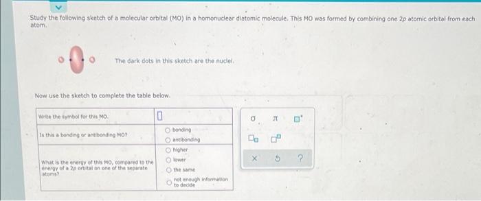 Solved study the following sketch of a molecular orbital | Chegg.com