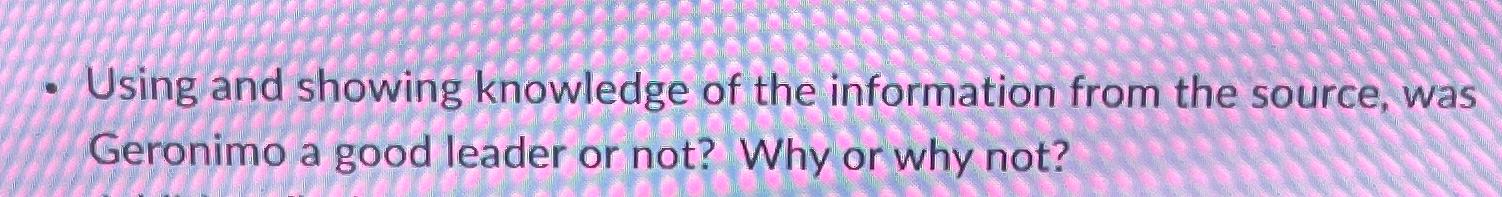 Solved Using and showing knowledge of the information from | Chegg.com