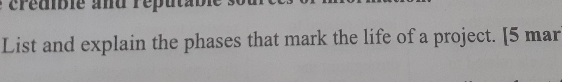 Solved mar List and explain the phases that mark the life of | Chegg.com