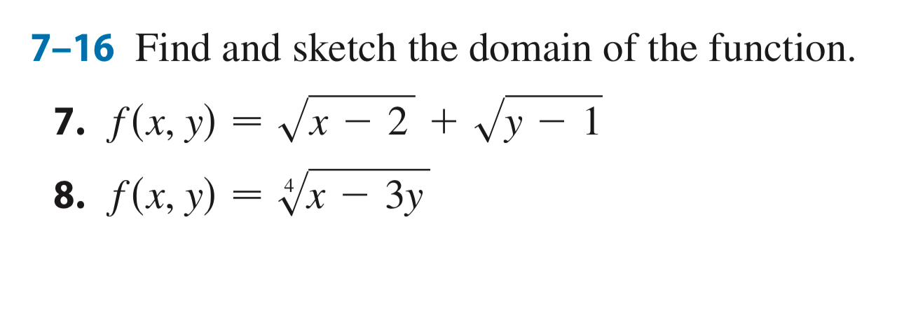 Solved 7-16 ﻿Find and sketch the domain of the | Chegg.com