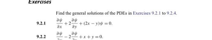 Solved Exercises Find the general solutions of the PDEs in | Chegg.com
