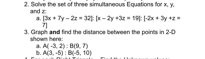 Solved 2. Solve the set of three simultaneous Equations for | Chegg.com