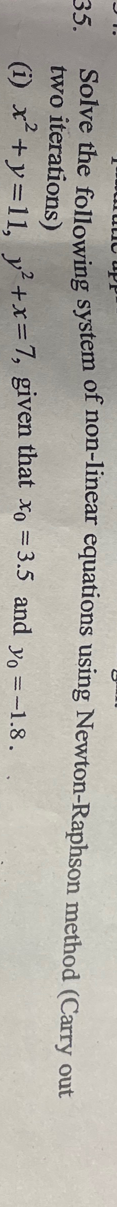 Solve the following system of non-linear equations | Chegg.com