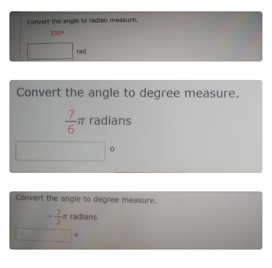Solved Convert the angle to radian measure. 3300 rad Convert | Chegg.com