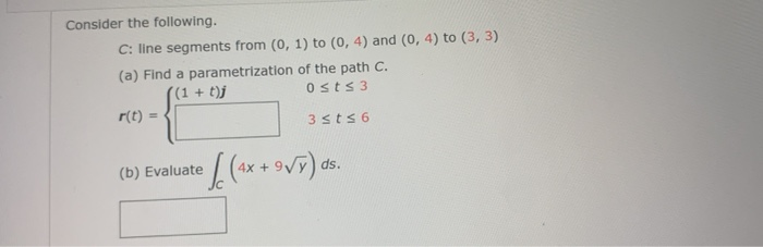 Solved Consider The Following C Line Segments From 0 1