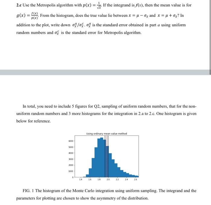 Solved 2 Monte Carlo integration for improper integral (80 | Chegg.com