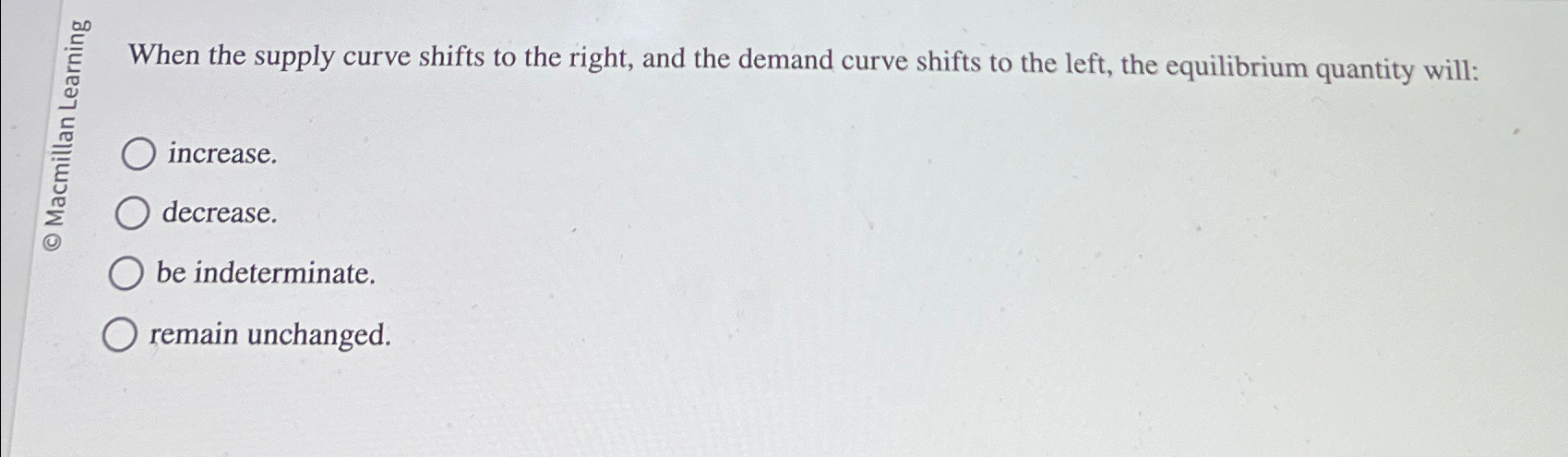 Solved When the supply curve shifts to the right, and the | Chegg.com