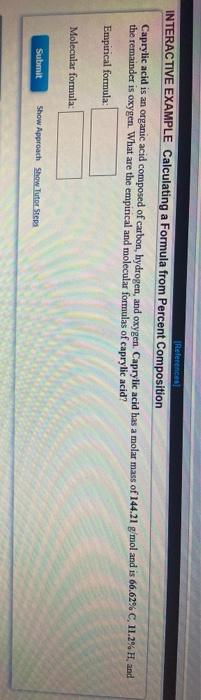 Solved References INTERACTIVE EXAMPLE Calculating a Formula | Chegg.com