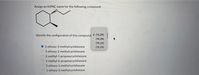 Solved Assign an IUPAC name for the following compound. | Chegg.com