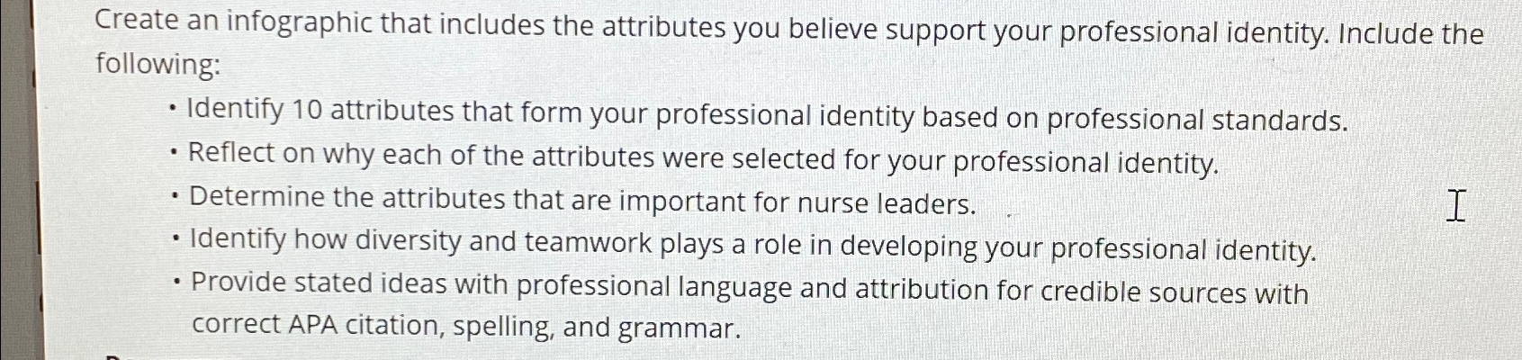 Solved Create an infographic that includes the attributes | Chegg.com