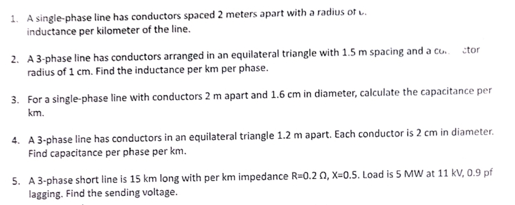 A single-phase line has conductors spaced 2 ﻿meters | Chegg.com