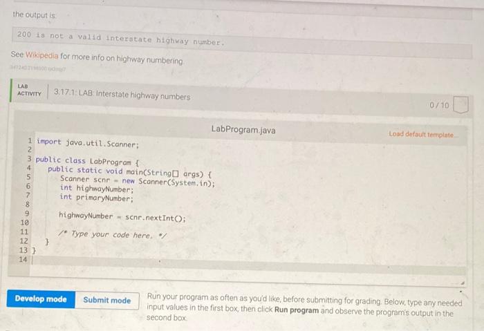 Solved 3.17 LAB: Interstate highway numbers Primary US | Chegg.com