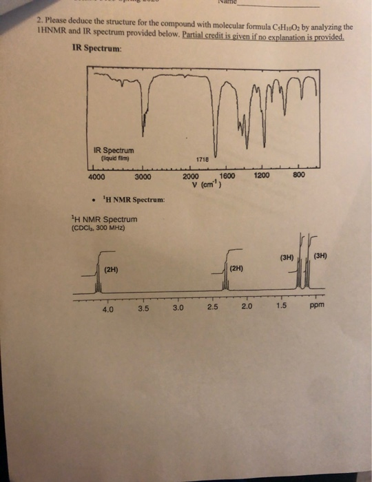 Solved NMR Lab Homework Assignment structures and the IHNMR | Chegg.com
