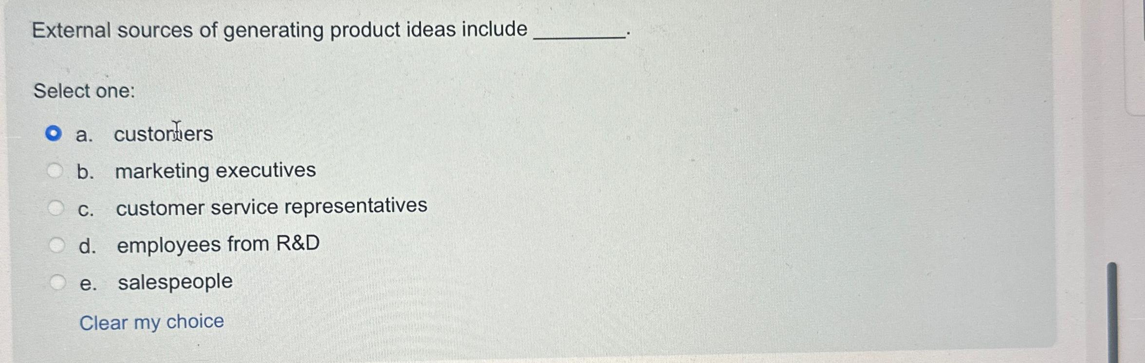 Solved External sources of generating product ideas | Chegg.com