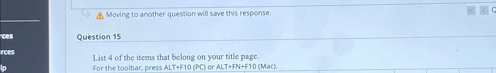 Solved List 4 ﻿of the items that belong on your title page. | Chegg.com