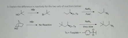 Explain the difference in reactivity for the two sets | Chegg.com