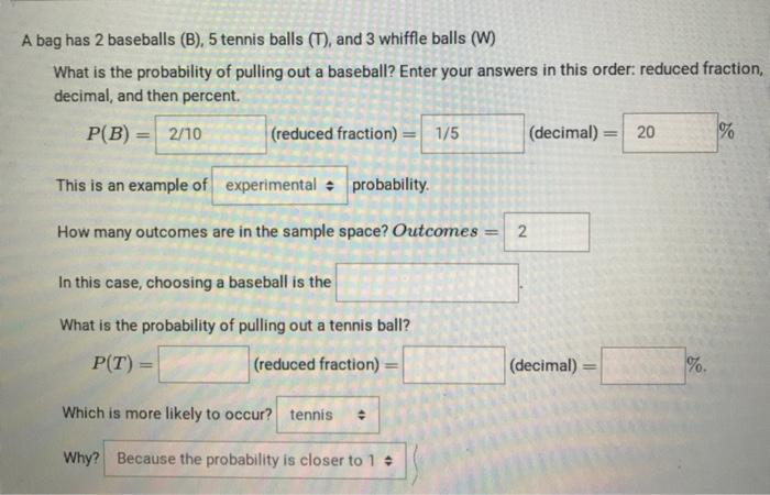 Solved A bag has 2 baseballs (B), 5 tennis balls (T), and 3 | Chegg.com