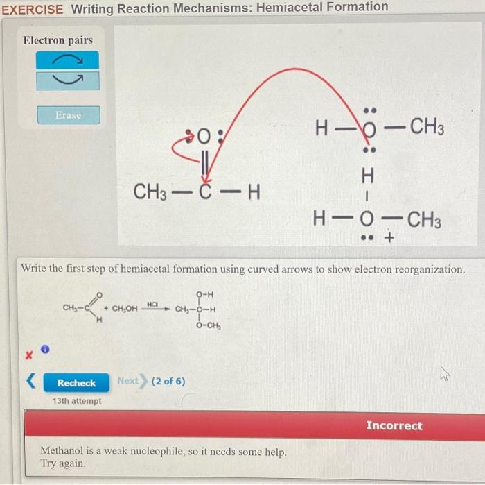 Solved EXERCISE Writing Reaction Mechanisms: Hemiacetal | Chegg.com