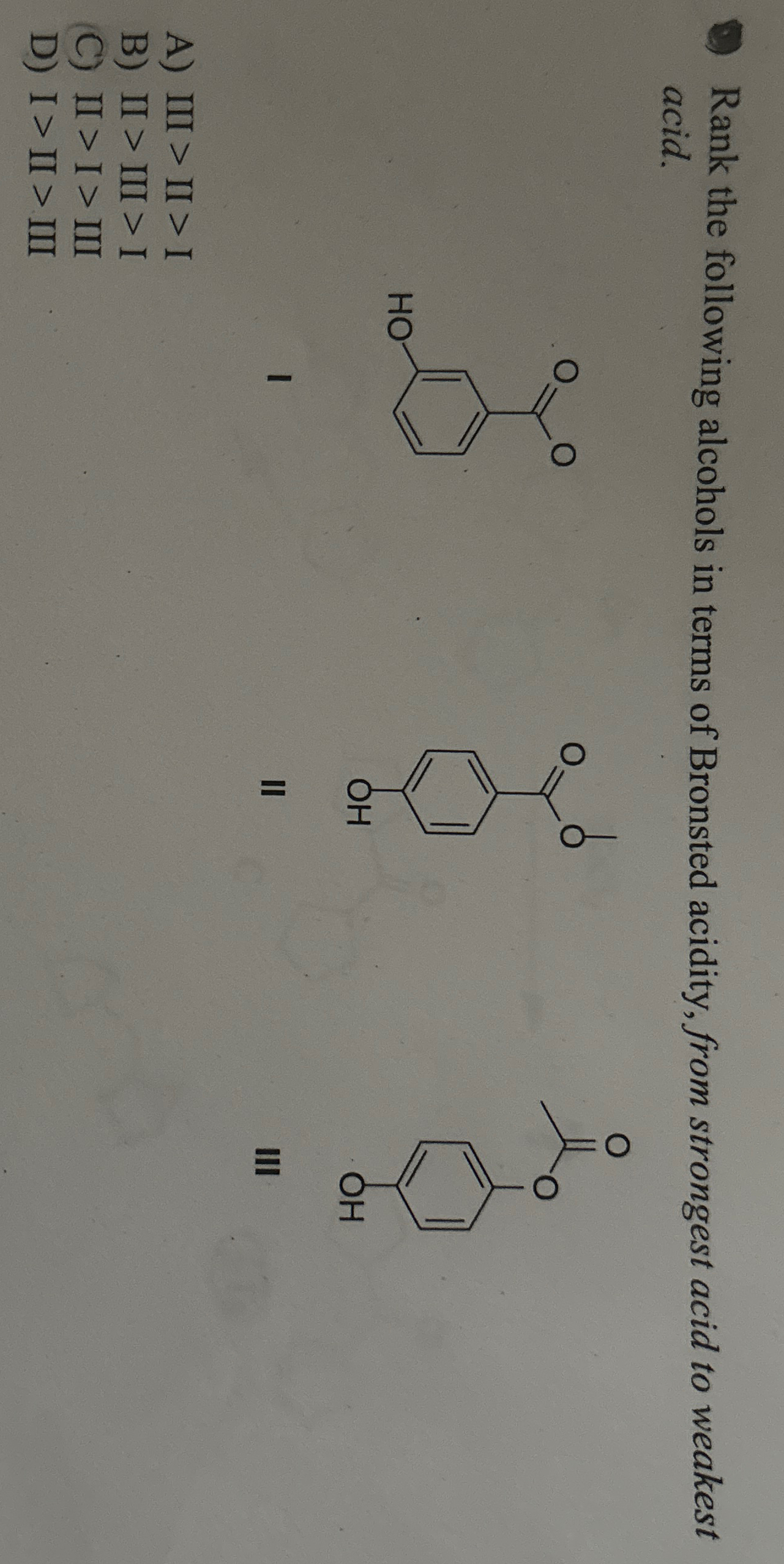 Solved Rank the following alcohols in terms of Bronsted | Chegg.com
