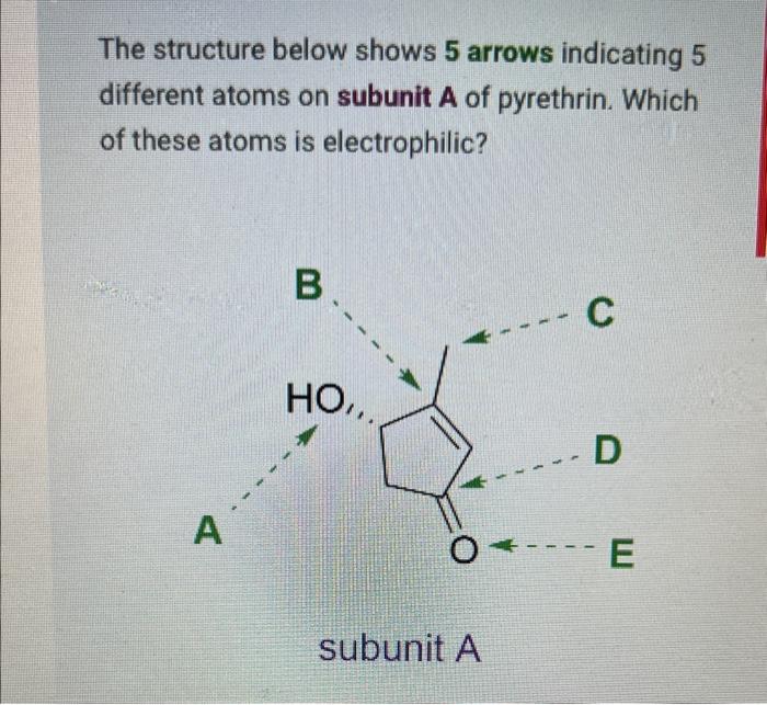 Solved The structure below shows 5 arrows indicating 5 | Chegg.com
