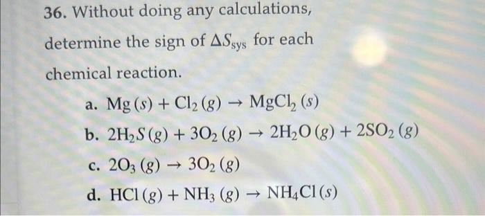 Solved 36. Without doing any calculations, determine the | Chegg.com