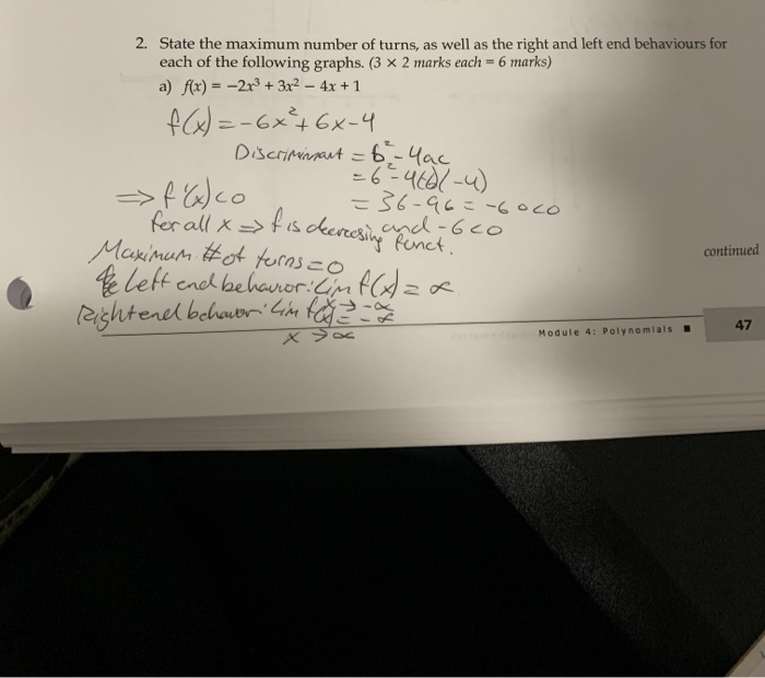 Solved Assignment 4.1: Polynomial Functions (continued) b) | Chegg.com