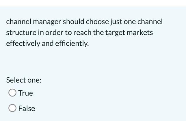 Solved channel manager should choose just one channel | Chegg.com