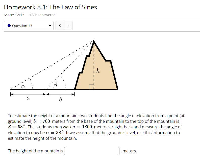 To estimate the height of a mountain, two students | Chegg.com