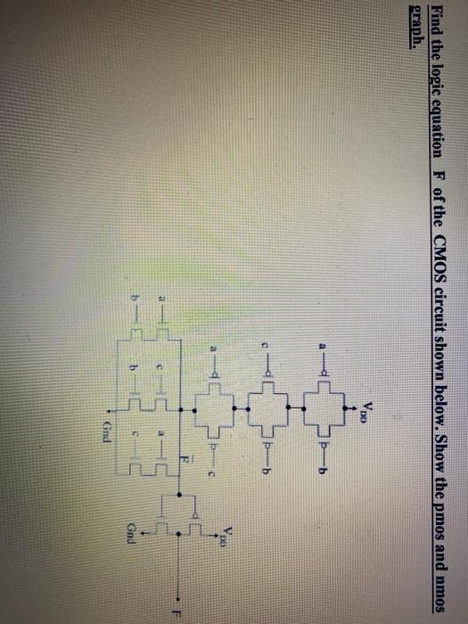 Solved Find the logic equation F of the CMOS circuit shown | Chegg.com