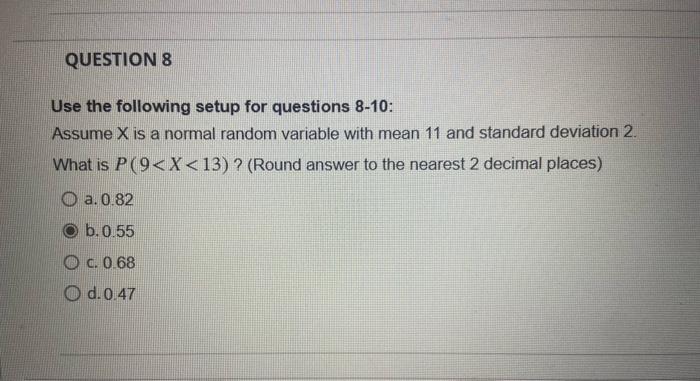 Solved Use the following setup for questions 8-10: Assume X | Chegg.com