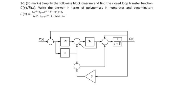 Solved please solve control system questions answer step by | Chegg.com