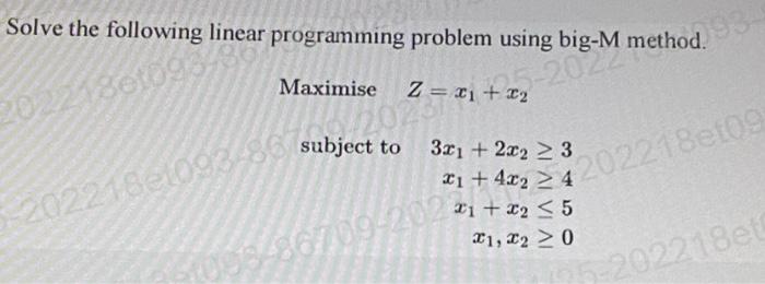 Solved Solve the following linear programming problem using | Chegg.com