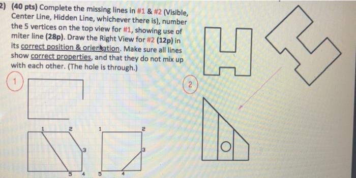 Solved 2) (40 pts) Complete the missing lines in #1 & #2 | Chegg.com