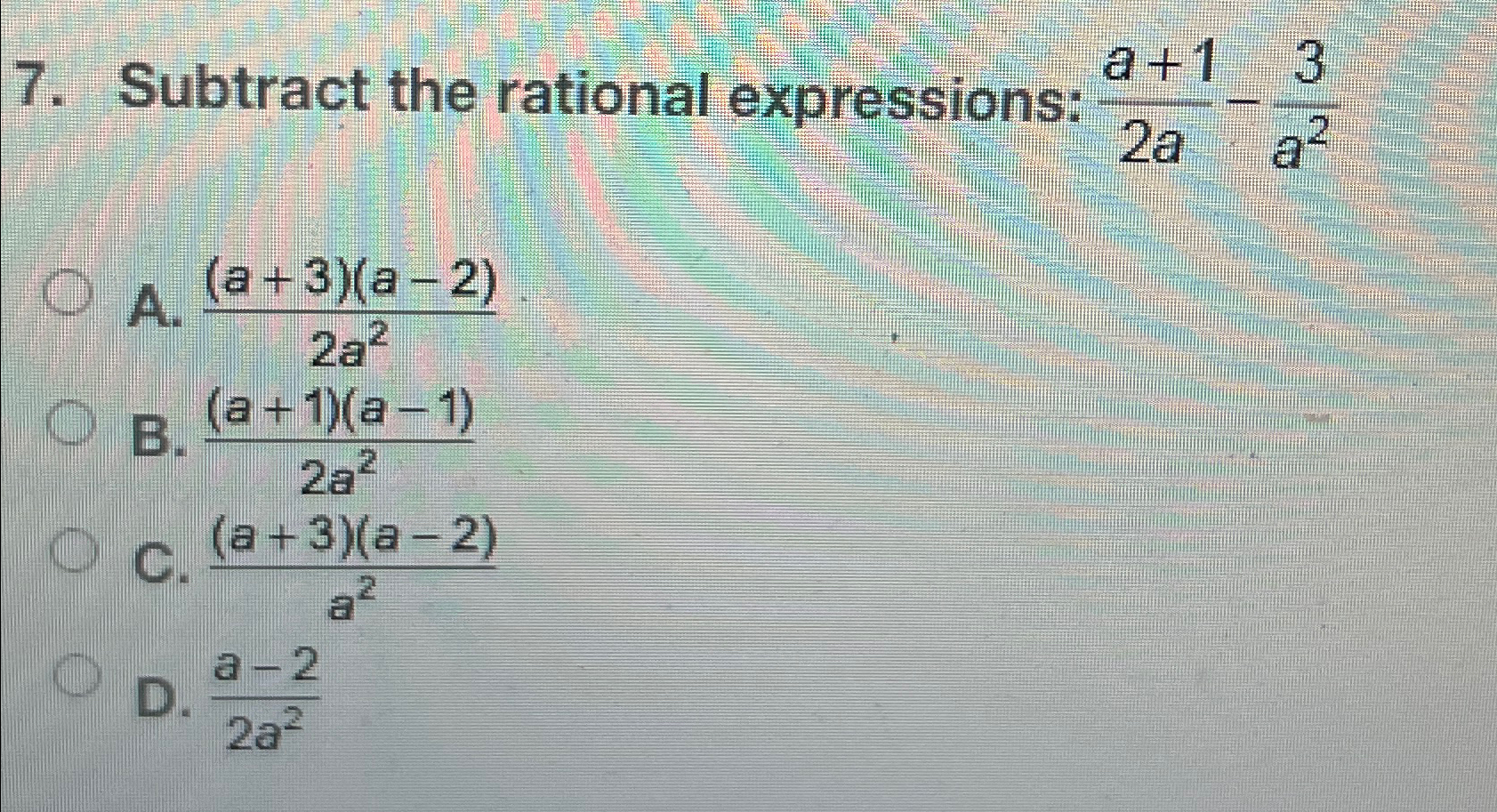 Solved Subtract the rational expressions: | Chegg.com
