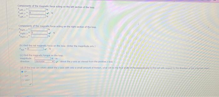 Solved Components of the macnetic force acting on the left | Chegg.com ...