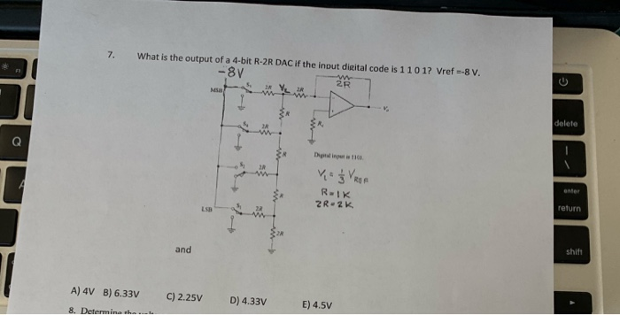 Solved 7. What is the output of a 4-bit R-2R DAC If the | Chegg.com