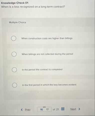 Solved Knowledge Check 01When is a loss recognized on a | Chegg.com
