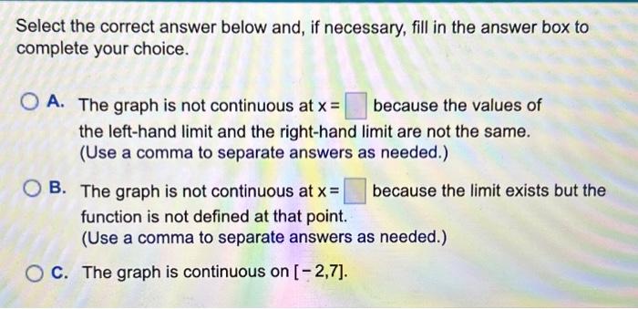 Solved State whether the function graphed is continuous on | Chegg.com