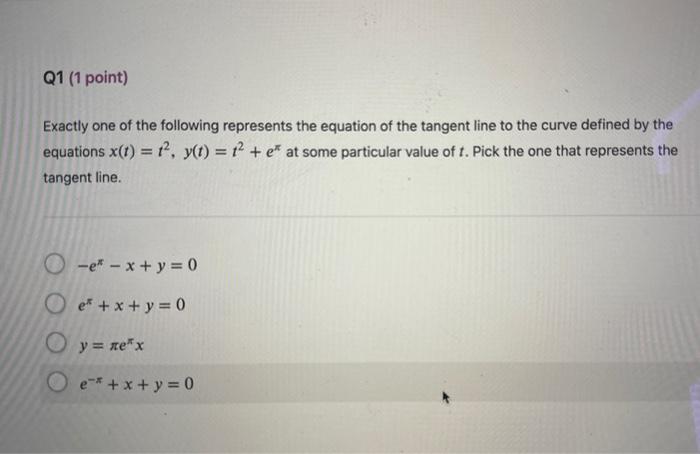 Solved Exactly one of the following represents the equation | Chegg.com