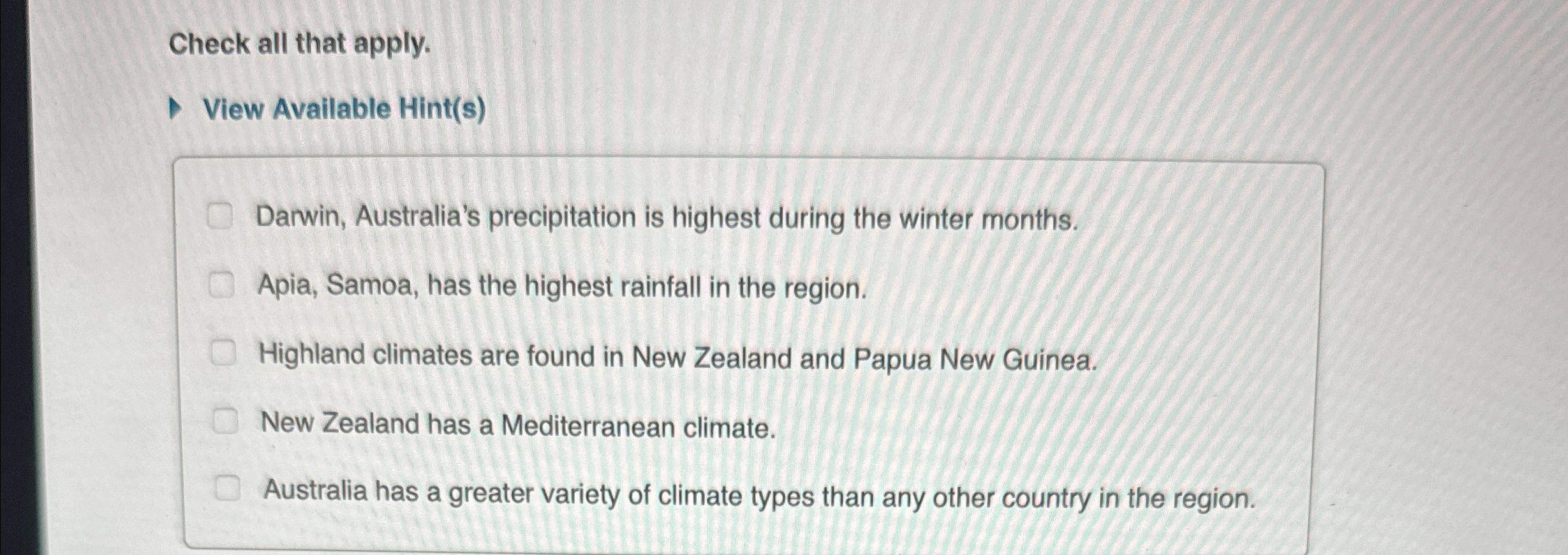 Solved Check all that apply.View Available Hint(s)Darwin, | Chegg.com