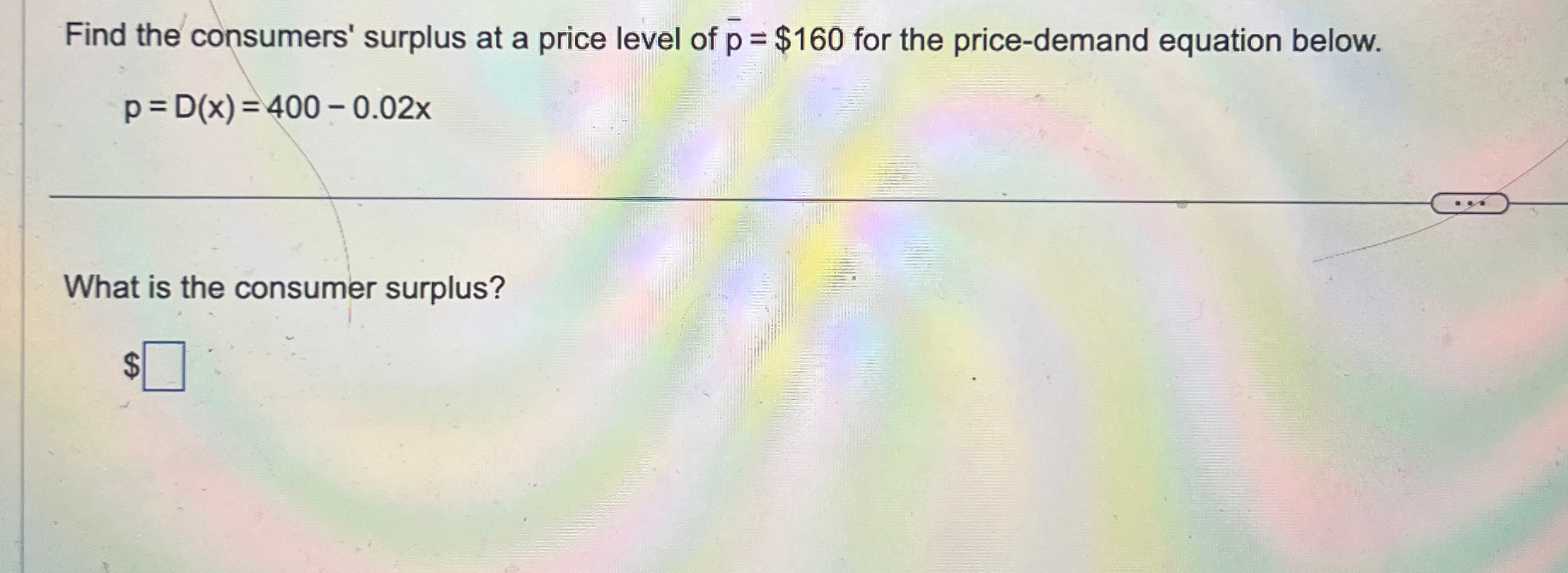 Solved Find the consumers' surplus at a price level of | Chegg.com